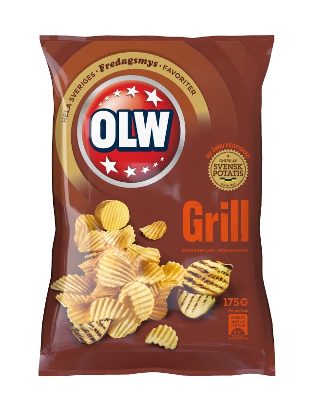 OLW Grill Chips 175g (Datotilbud) | OLW | Fri frakt over 500,-